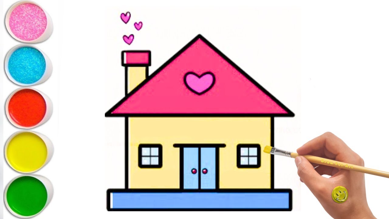Pretty House Drawing, Painting and Coloring for Kids & Toddlers ...