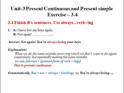 Unit-3 Lecture-7 Exercise 3.4 Practice of English Grammar in Use - YouTube
