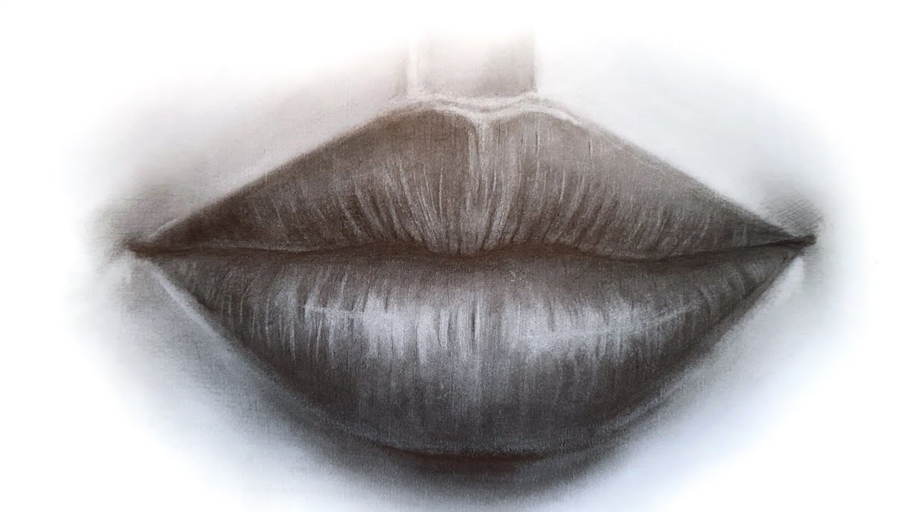 How To Draw Realistic Lips Using HB Pencil - YouTube
