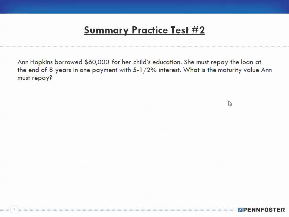 Math for Business and Applications Ch 10 Summary Practice Test 1 to 2 ...