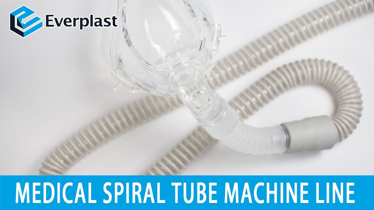 Medical spiral tube extrusion machine line (double output ) - YouTube