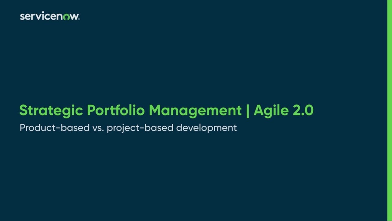 Strategic Portfolio Management | Agile 2.0 | Product-based vs Project ...