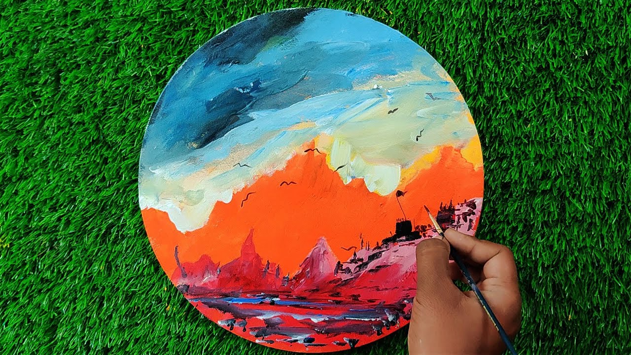 How to Draw an Easy Acrylic Painting #25. Acrylic Art for Beginners ...