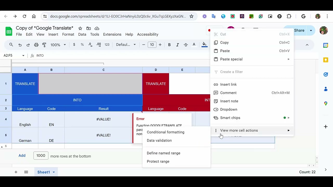 How to have a translated conversation with anyone using Google Sheets ...