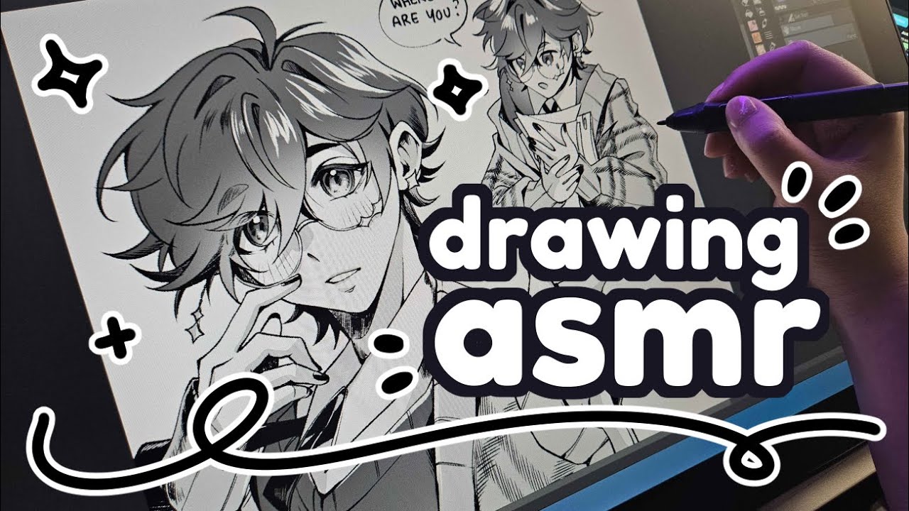 DRAWING ASMR | Digital Inking? - YouTube