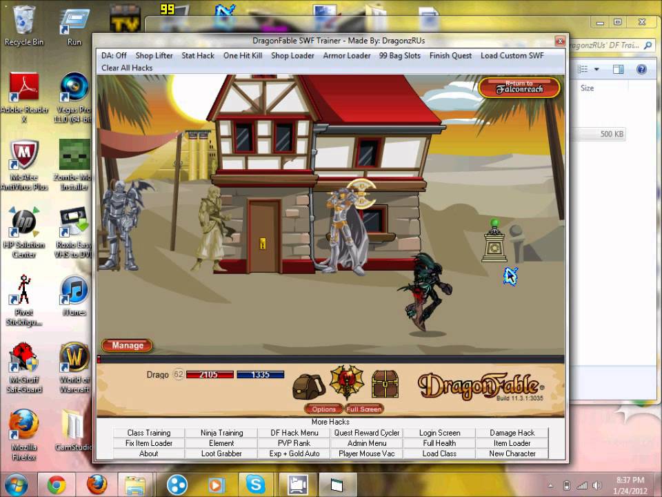 How to get the Dragonfable Trainer to work - YouTube