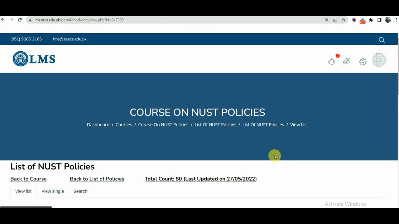 How to Access the LMS Course on NUST Policies - YouTube