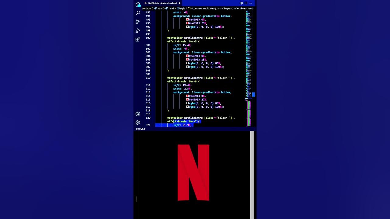 Netflix Intro Animation HTML CSS shorts #shorts #shortvideo #html #css #animation #netflix - YouTube