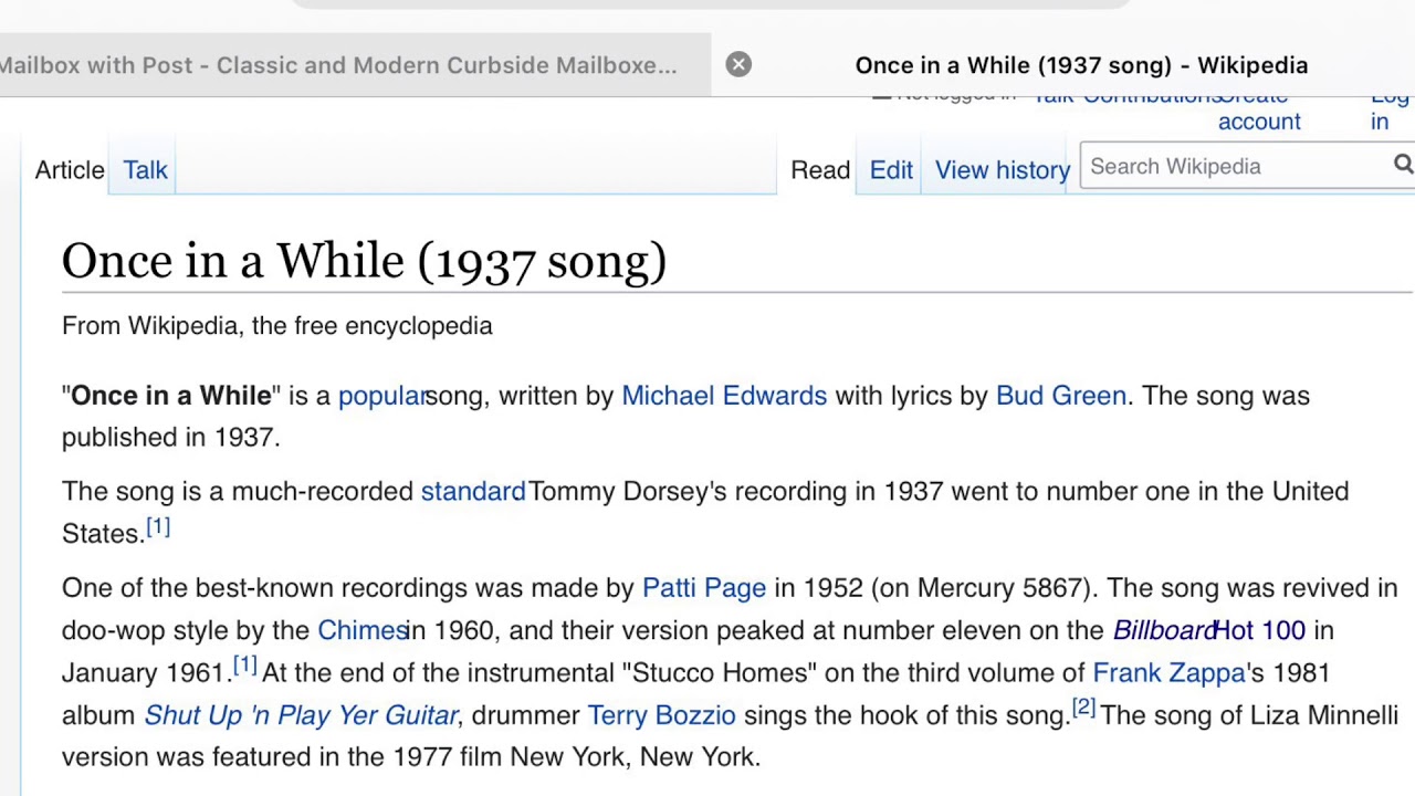 Once in a While - YouTube