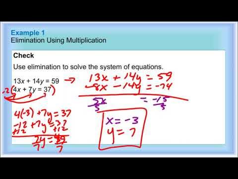 Lesson 6-4 Elimination Using Multiplication - YouTube