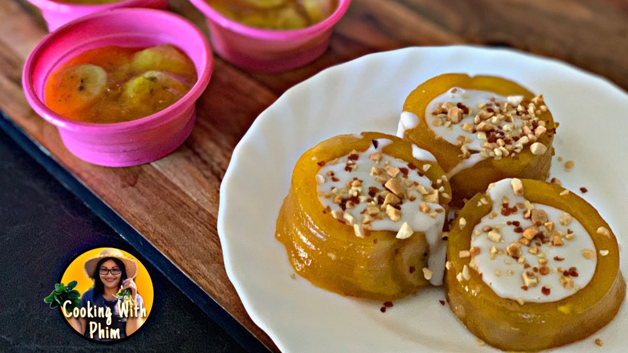 Steam tapioca banana cake [របៀបចំហុយចេកជាមួយម្ស៉ៅដំឡូងមី] - YouTube