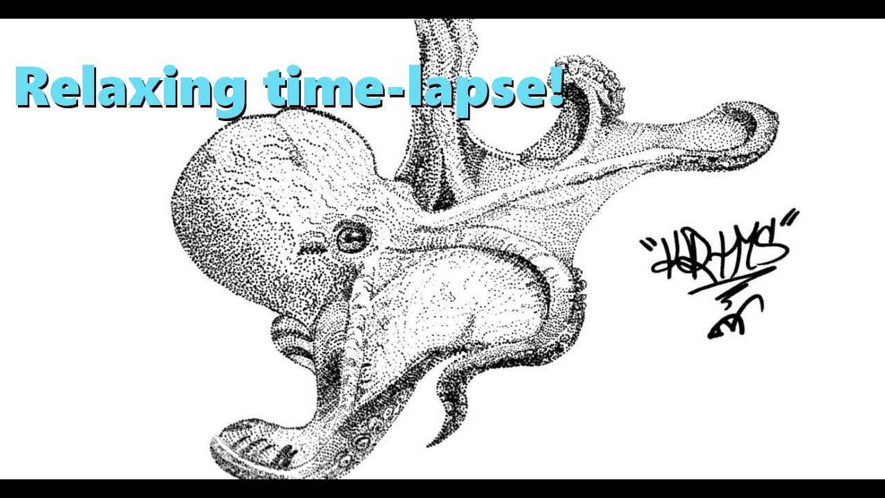 Octopus pointillism time-lapse! - YouTube