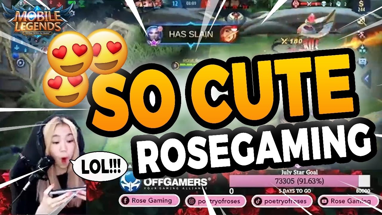 Cute Streamer Rose Gaming Playing Mobile Legends! - YouTube
