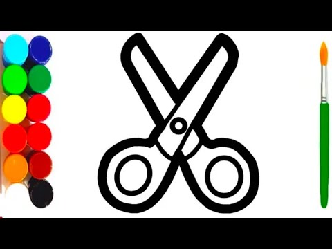 Scissor Drawing Painting Coloring For Kids And Toddlers Easy Step by ...