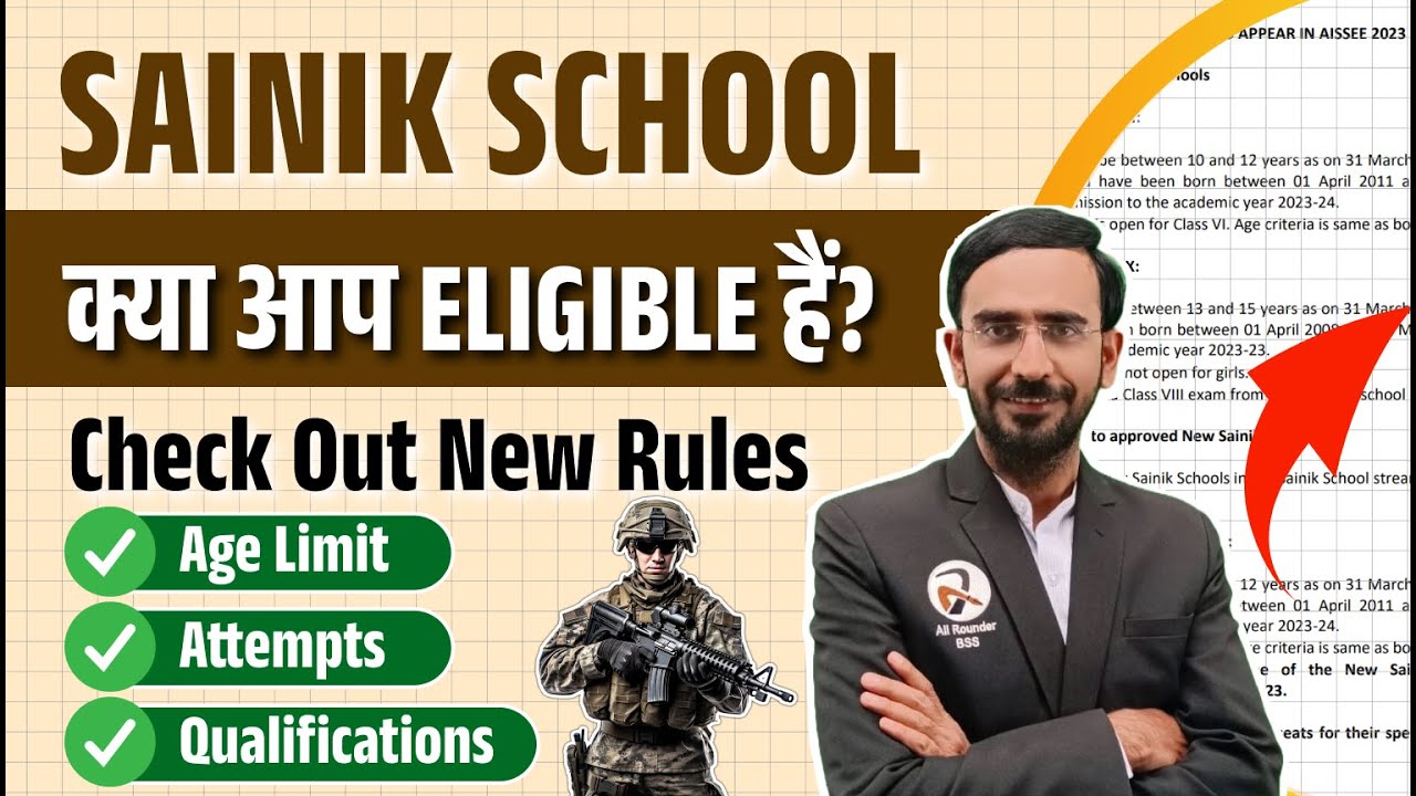 Eligibility Criteria for Sainik School Entrance Exam (AISSEE) | Sainik ...