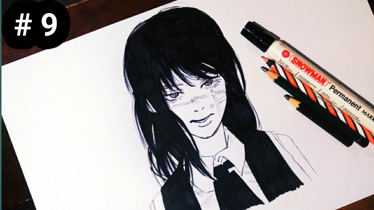 How To Draw Anime | Asa Mitaka | cara menggambar Asa Mitaka | Chainsaw ...