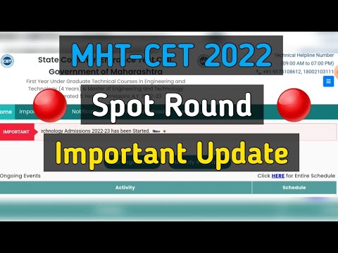 Spot Round Important Update | MHT-CET 2022 - YouTube