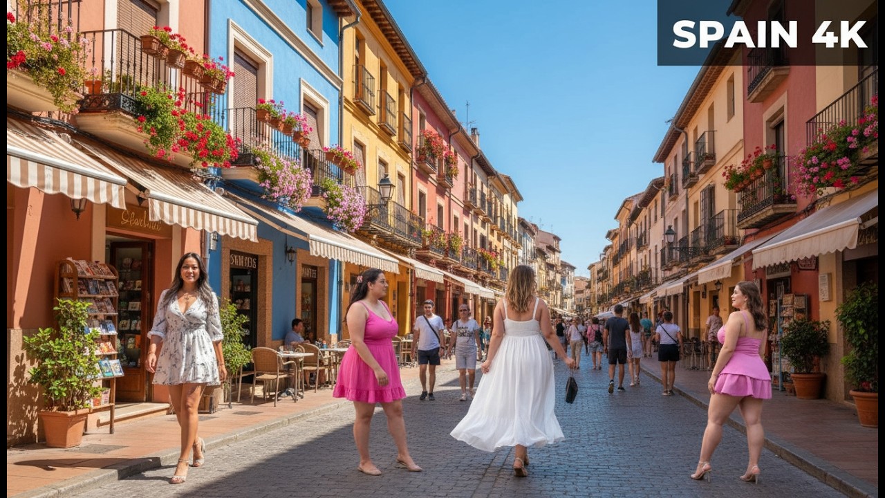 Spain Walking Tour 4K 🇪🇸 | Beautiful Streets & Real Spanish City Life ...
