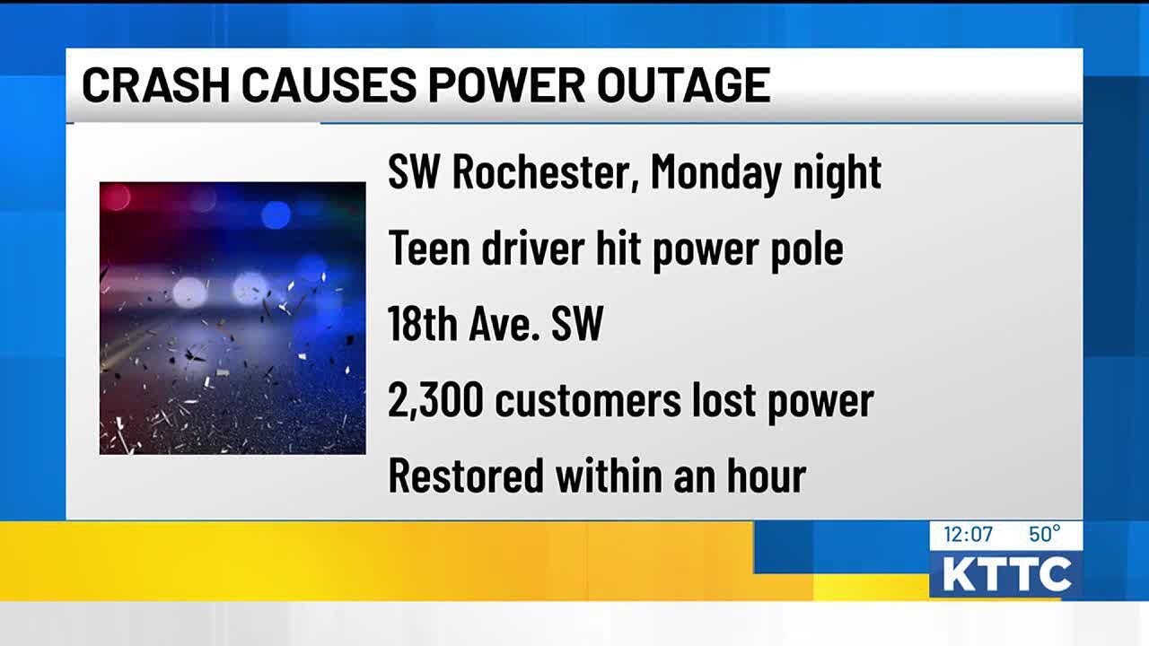 Crash causes power outage - YouTube