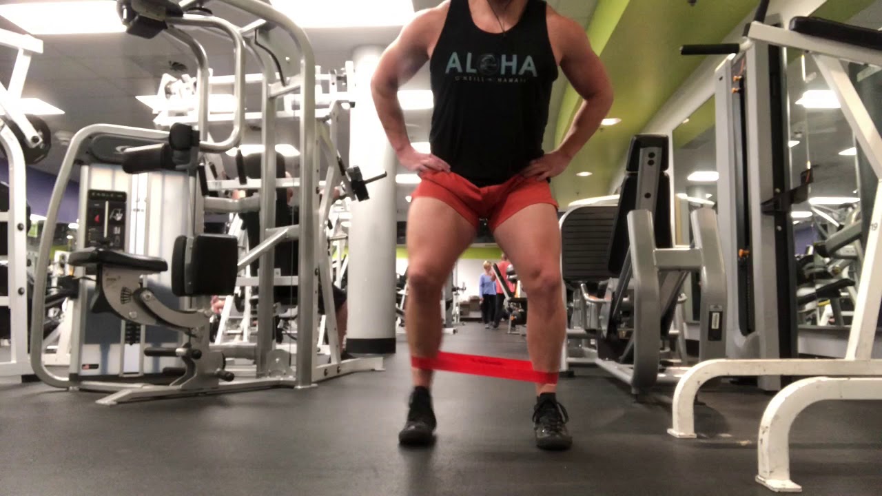 Mini Band (around ankle) Lateral Side to Side Steps - YouTube