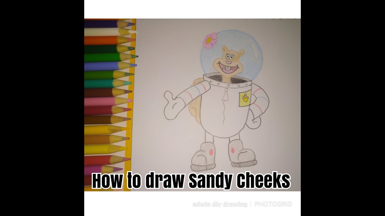 SpongeBob SquarePants- Sandy Cheeks Drawing step by step - YouTube