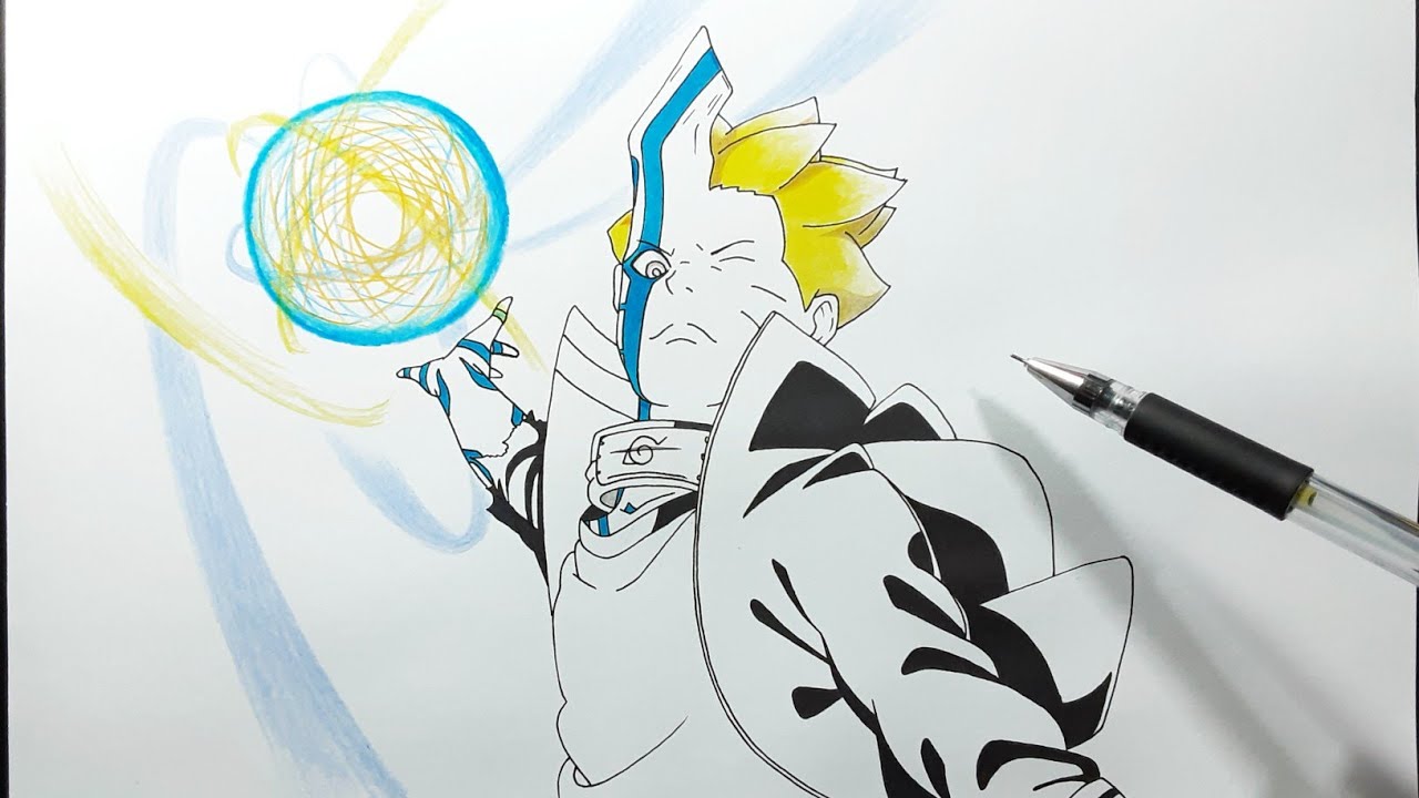 How to draw Boruto Otsutsuki Mode Rasengan | cách vẽ Borushiki - YouTube