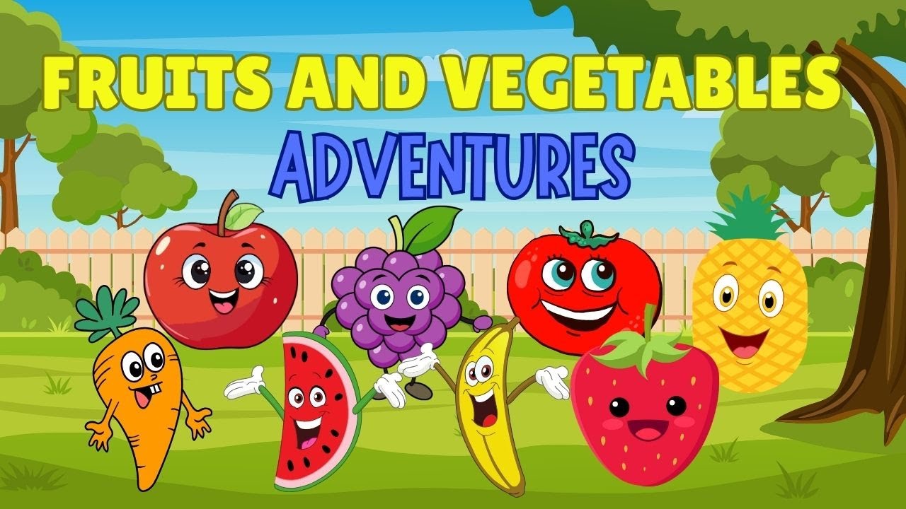 FRUITS AND VEGETABLES ADVENTURE - KIDS VOCABULARY - YouTube