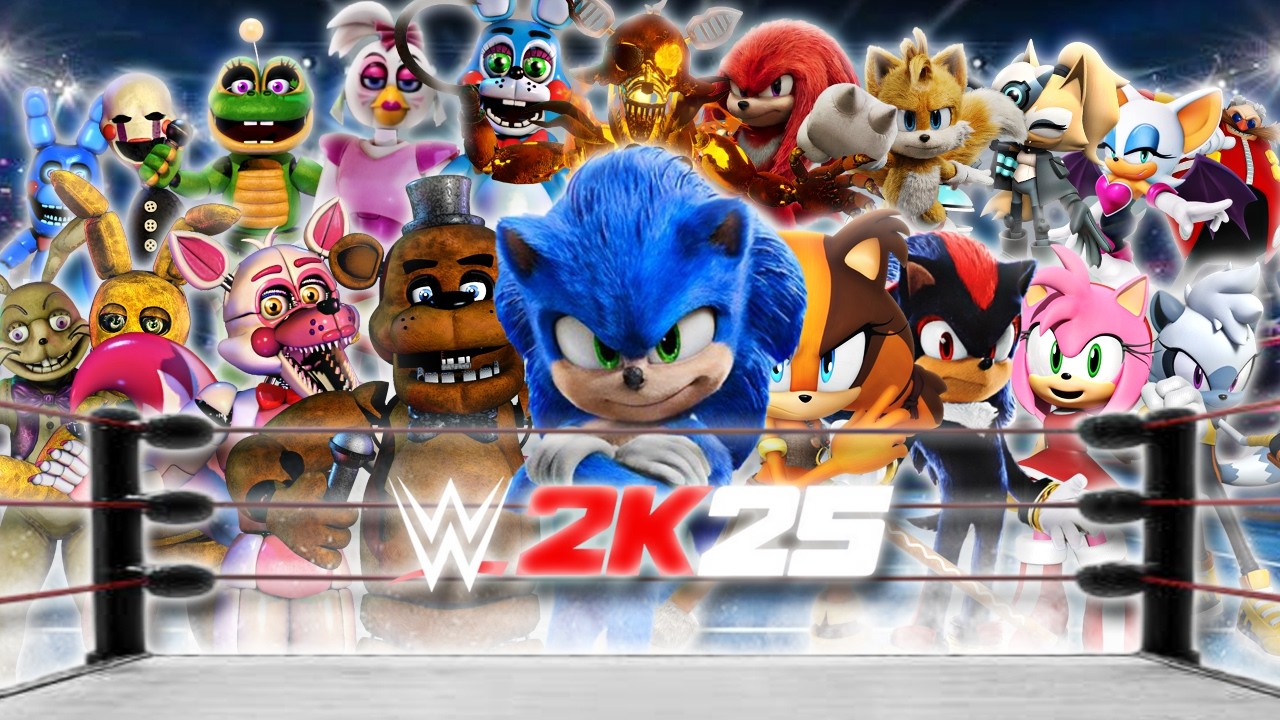 Sonic vs. Five Nights at Freddy's | Royal Rumble Match - WWE 2K25 - YouTube