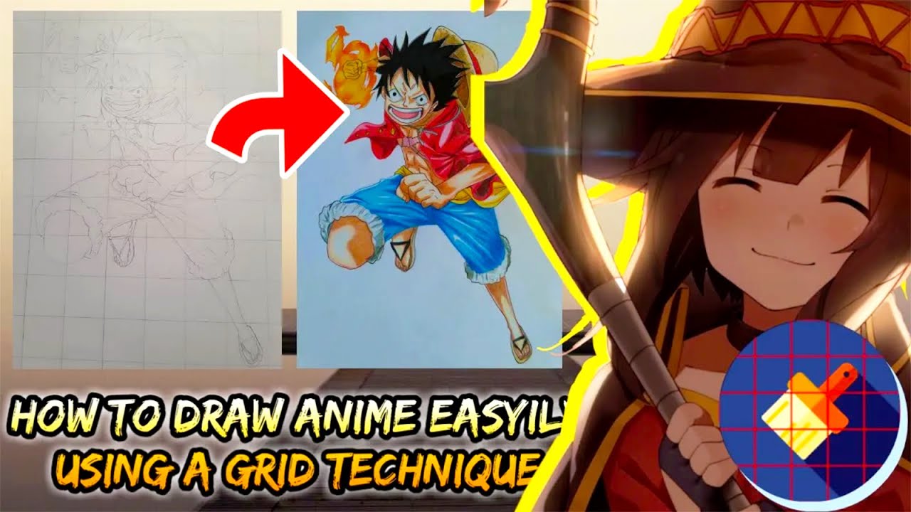 Cara Menggambar Anime Dengan Teknik Pola Grid Drawing - YouTube