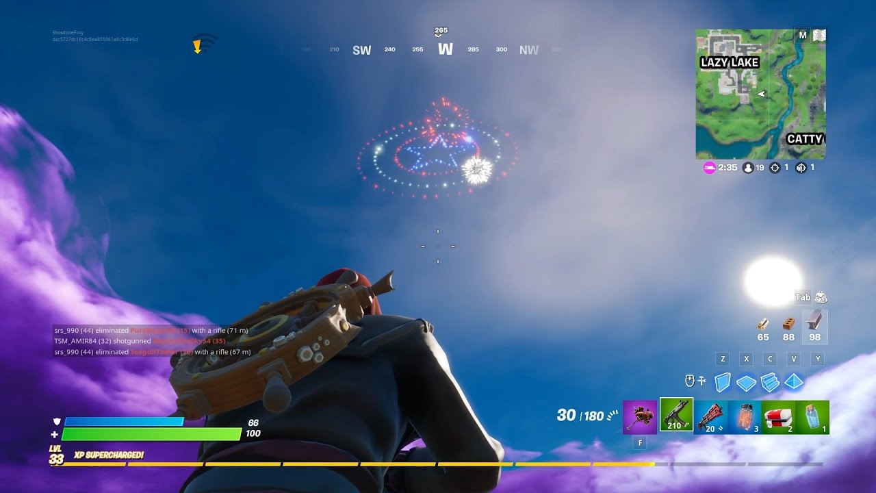 Fortnite Chapter 2 Season 3 Lazy Lake Fireworks & Floating Rings - YouTube