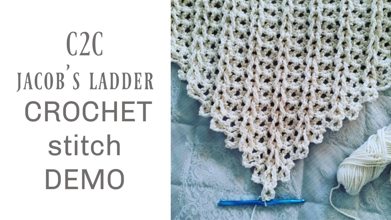 C2C Jacobs Ladder Afghan Crochet Stitch Demo - YouTube