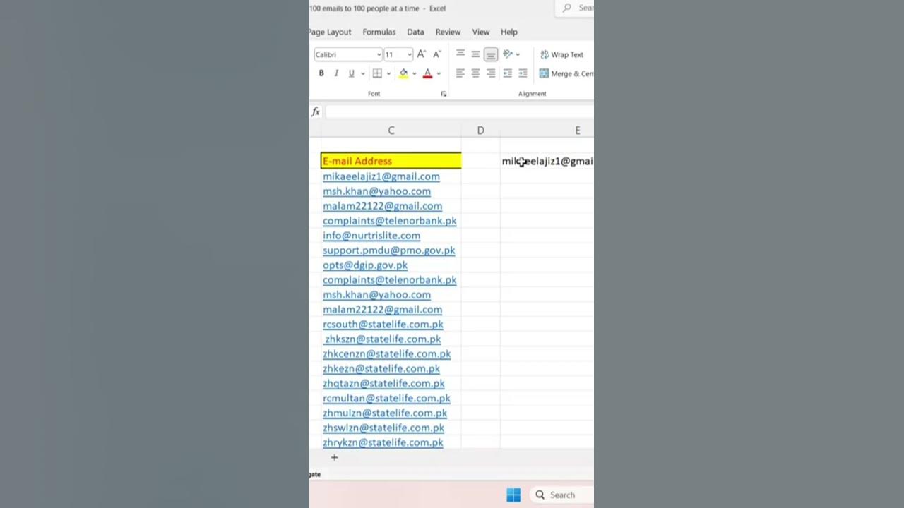Learn How to Send Multiple/Many Emails in a single click by using Ms Excel #Formula #exceltips ...