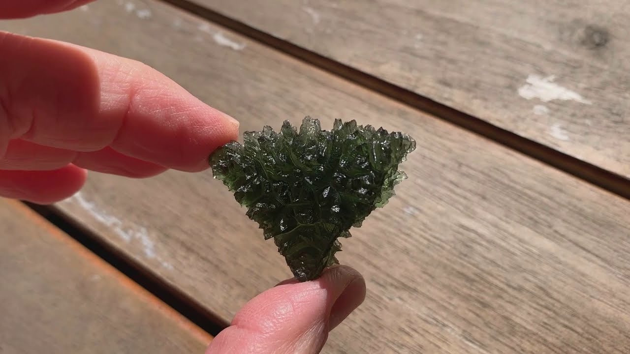 Moldavite: 12.8gr Besednice pyramid (Outstanding Crystal Spotlight ...