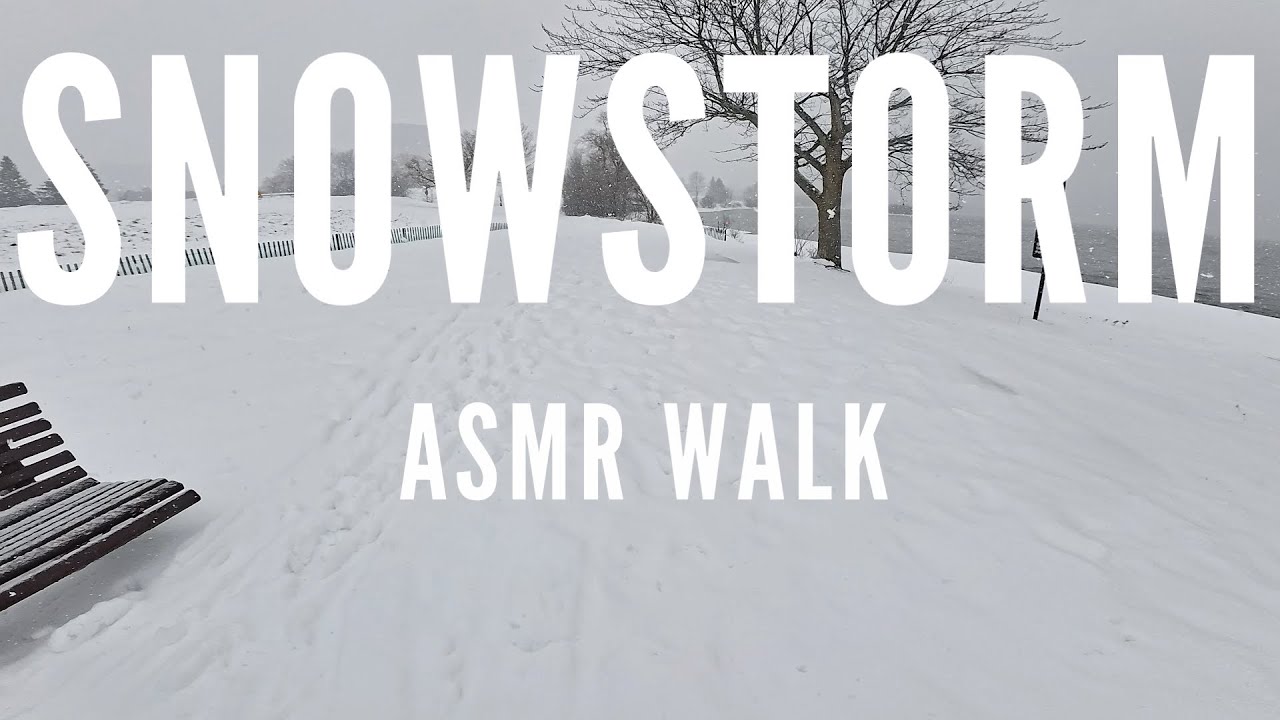 Snowstorm ASMR | Walking in Deep Snow Along Ski Trails | Peaceful ...