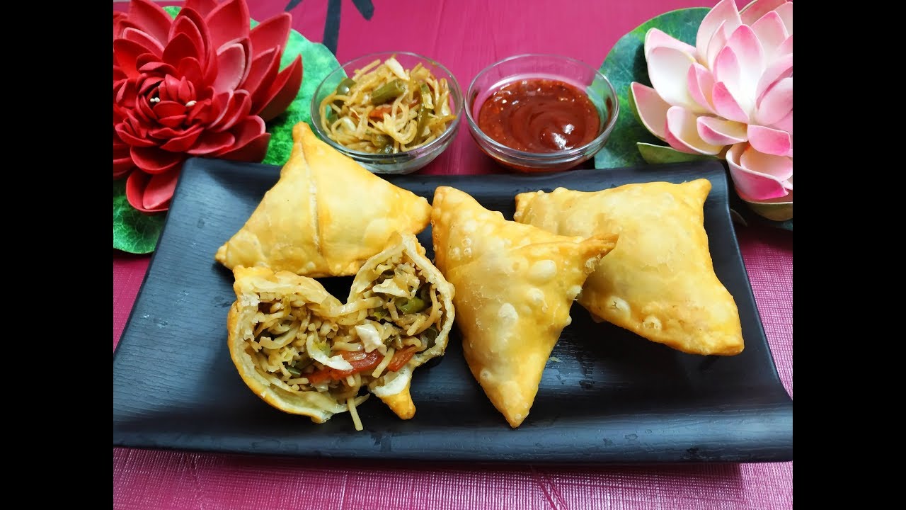 Vegetable Chinese Samosa | Noodles Samosa | Samosa Recipe | Party ...
