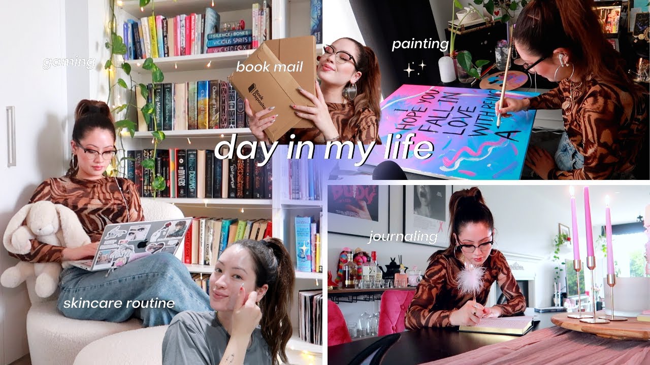 a cosy and creative day in my life ☁️ poetry, painting, my skincare ...