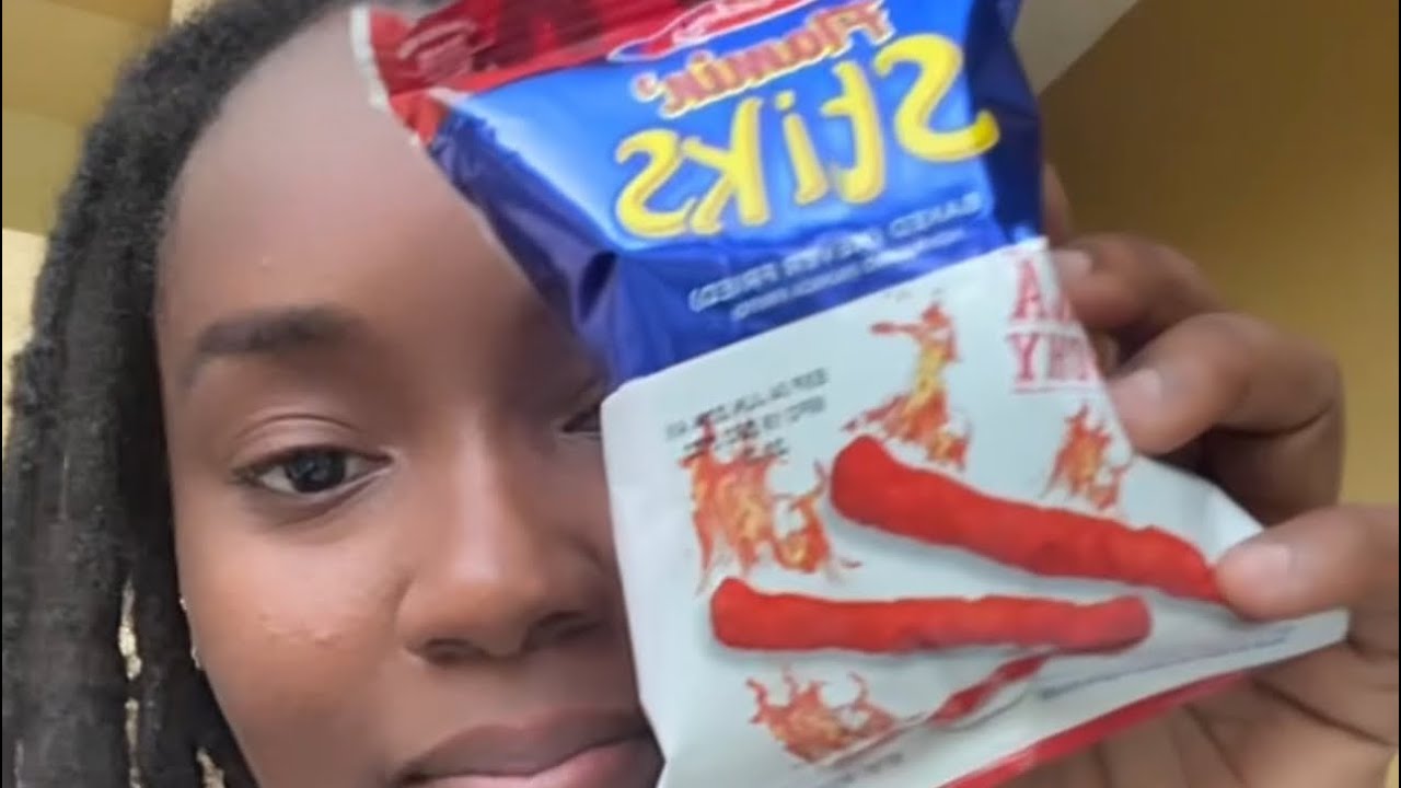 Trying Flamin’ Stiks from Holiday Snacks! - YouTube