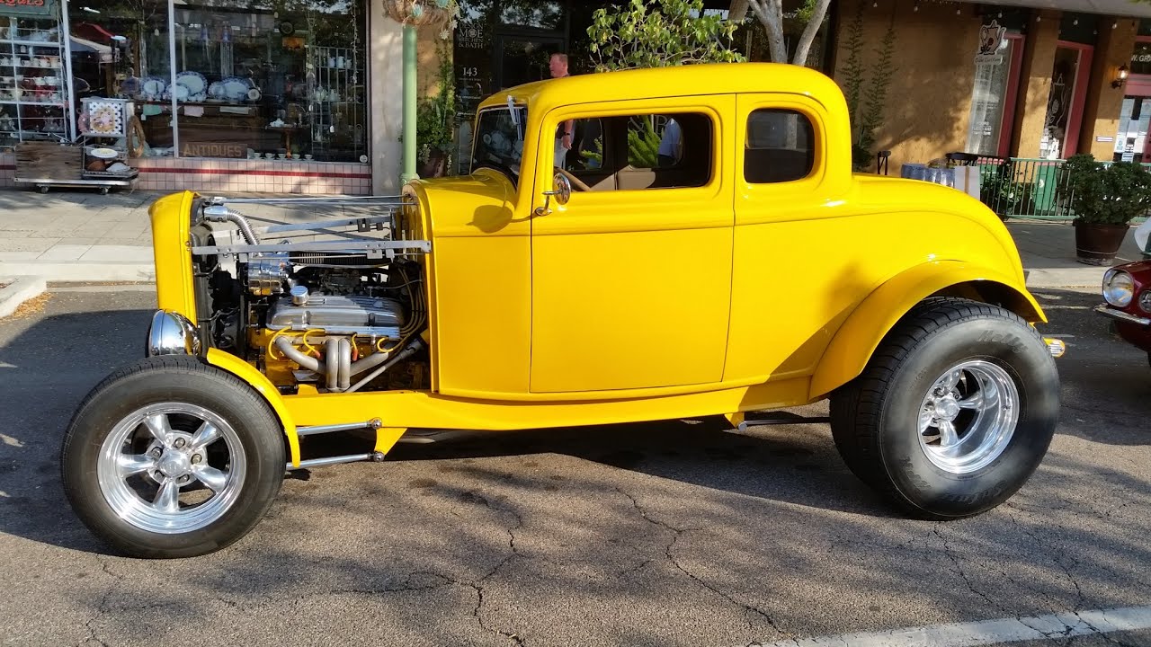 1932 Ford Deuce Coupe Five Window Highboy Chopped 32 Yellow High Boy ...