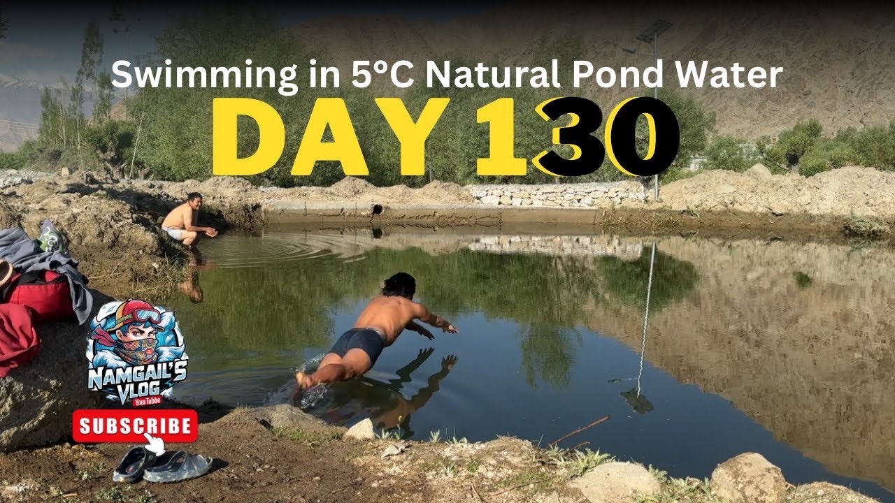Day 130 of Ice Bath Challenge: Swimming in 5°C Natural Pond Water - YouTube