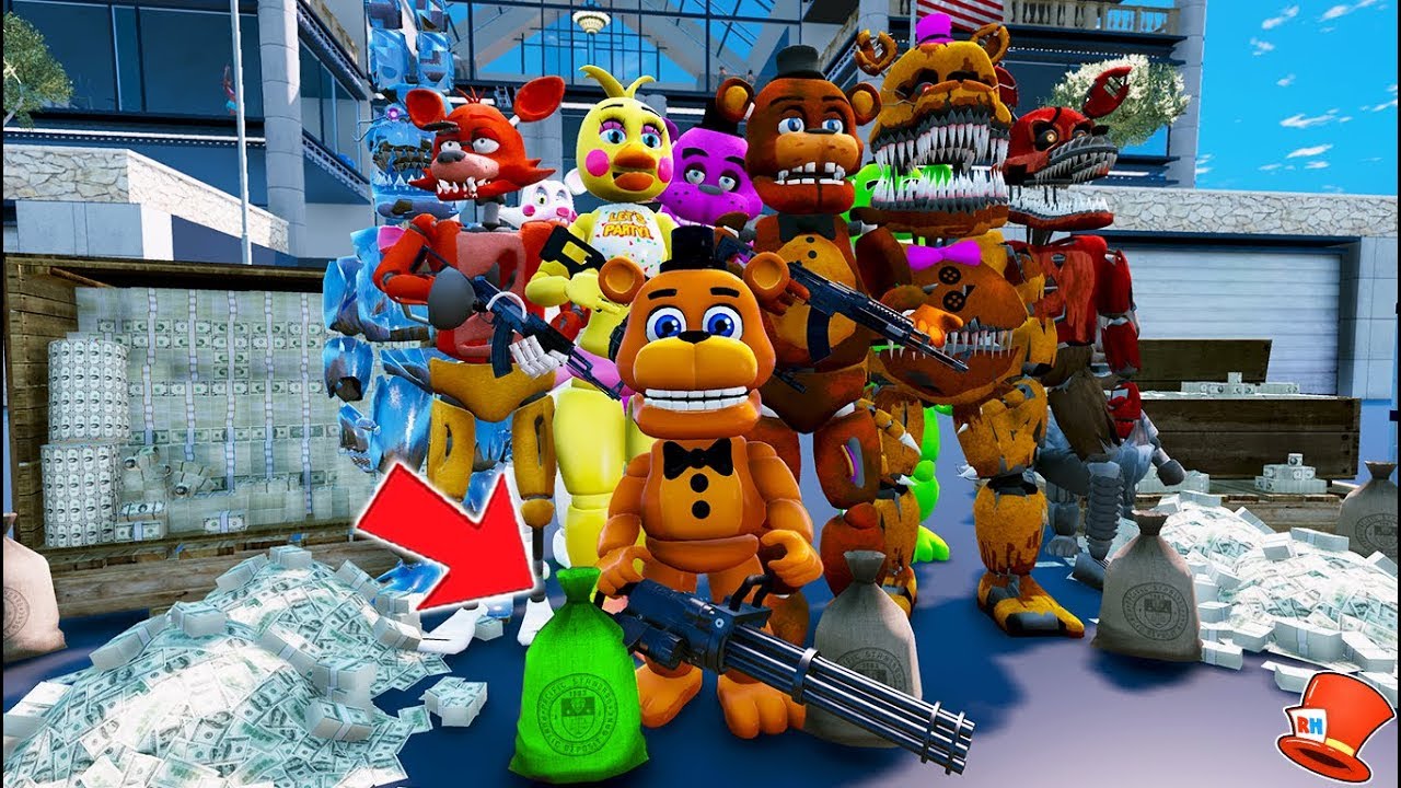 ANIMATRONICS ROB A $10,000,000 MANSION! (GTA 5 Mods FNAF RedHatter ...