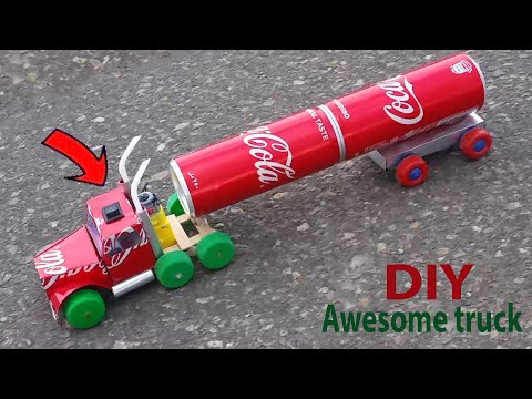 MAKE AN AMAZING COCA-COLA TRUCK WITH ALUMINUM LATINES AND DC MOTOR