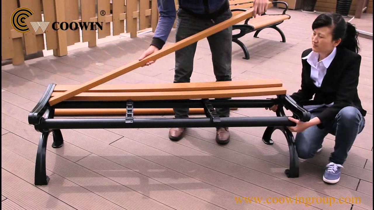 Outdoor bench installation - YouTube