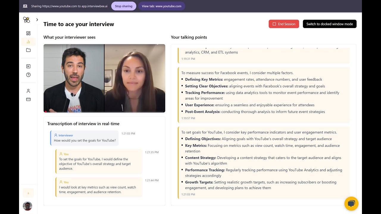 InterviewBee V2.0 - Live AI Assistant (Web Version) Full Product Demo ...