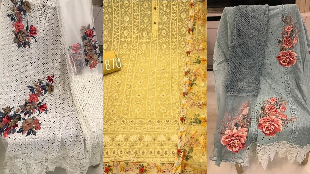 Chickenkari Embroidered Kurtis||Top Class Lucknowi Chickenkari kurti ...