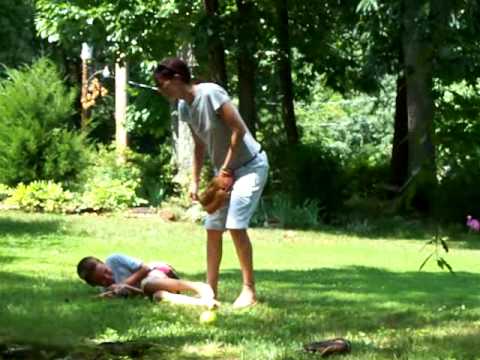 MOM ACCIDENTALLY HITS SON WITH BALL