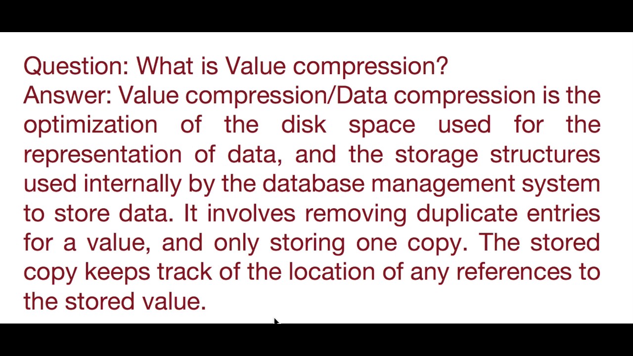 Value compression - YouTube