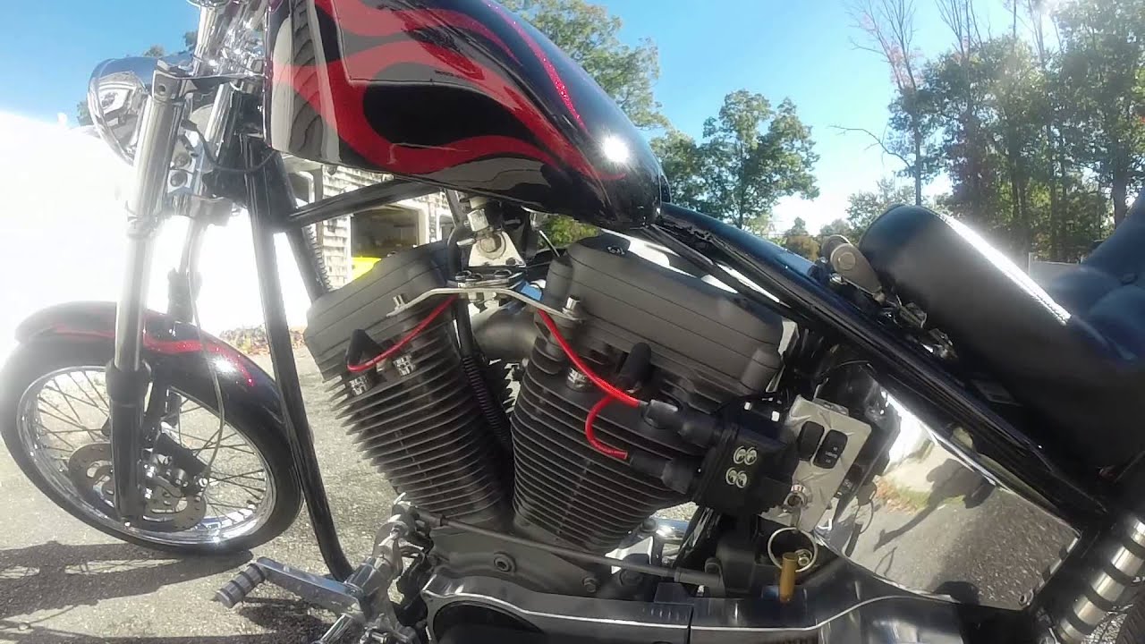 2002 Harley Davidson Hardtail Chopper Flamed in Metal Flake - YouTube