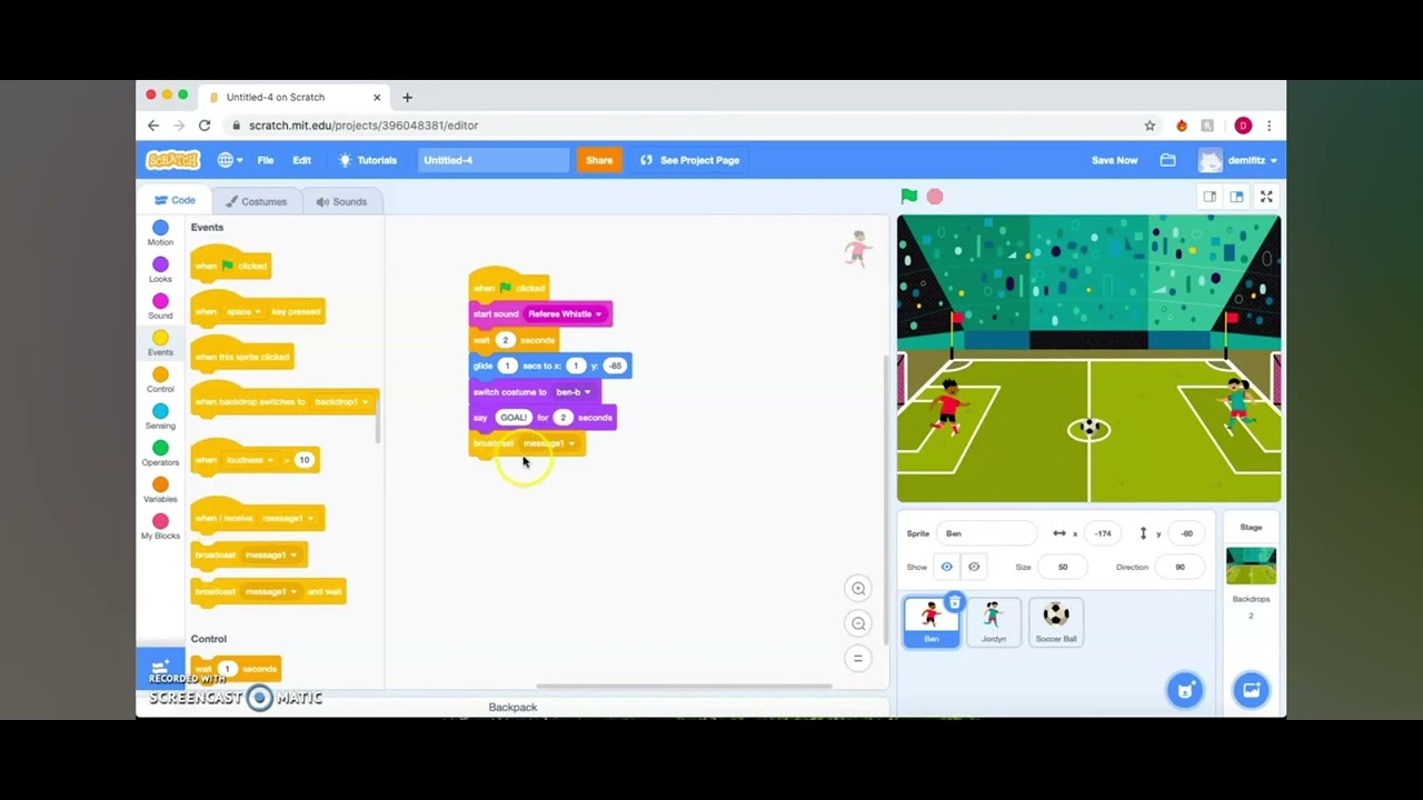 "Scratch Soccer Game Coding Tutorial | Learn to Code Football Game with ...