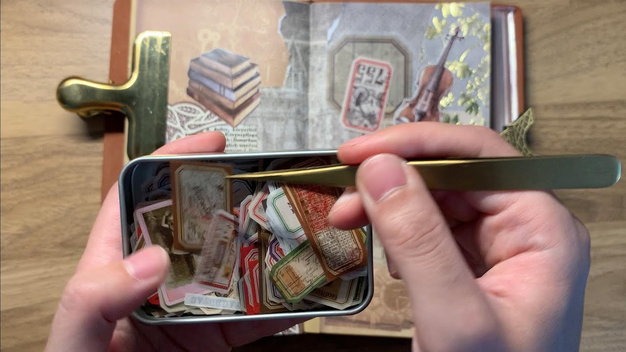 ASMR|ヴィンテージコラージュ|빈티지다꾸|vintage journaling scrapbooking tingle - YouTube