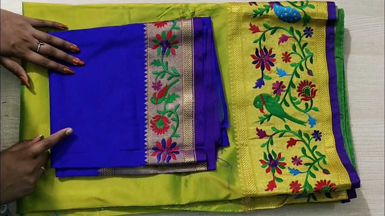 Paithani blouse back neck design cutting and stitching /blouse designs ...